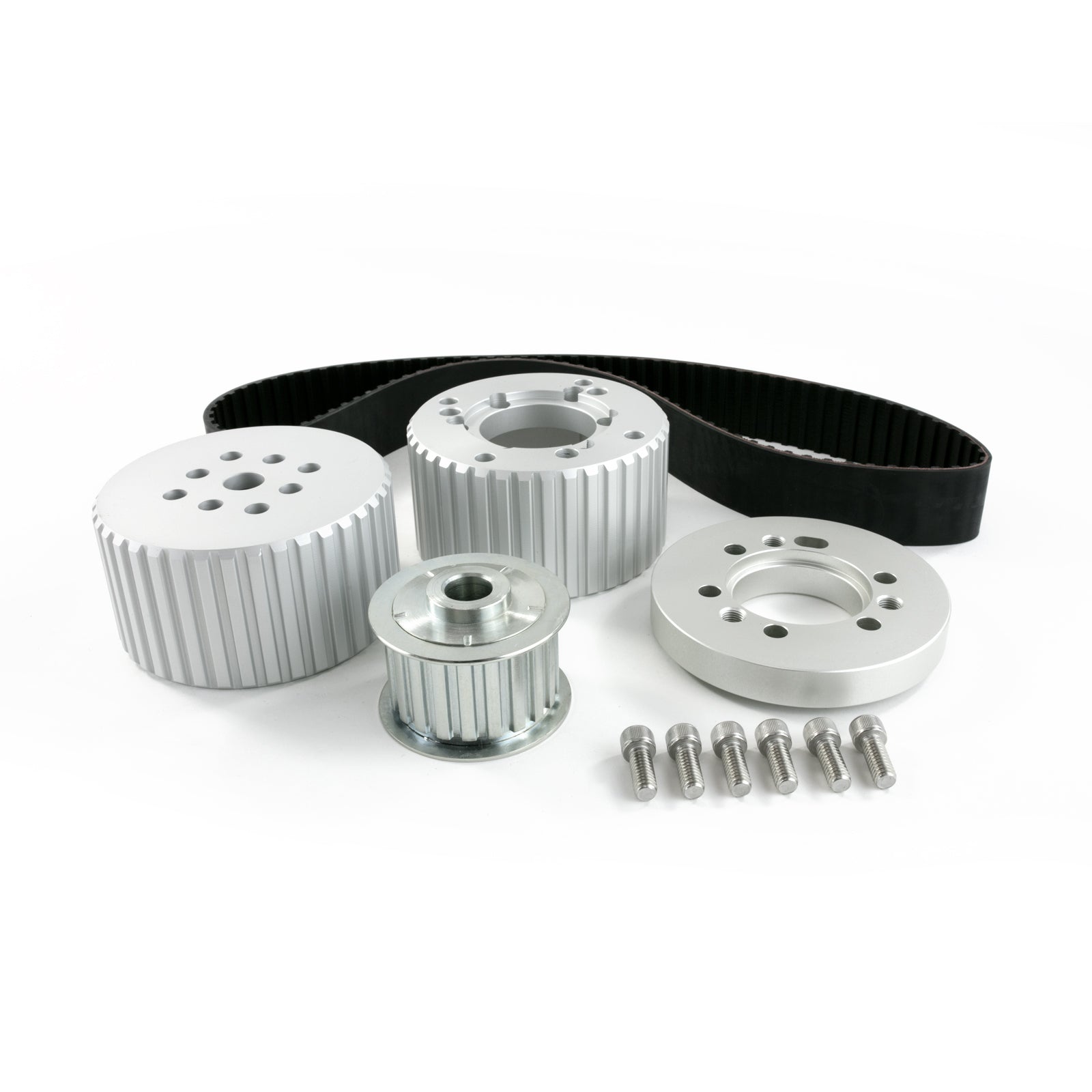 TSP Gilmer Style Pulley Kit; Billet Aluminum; SBM; Satin