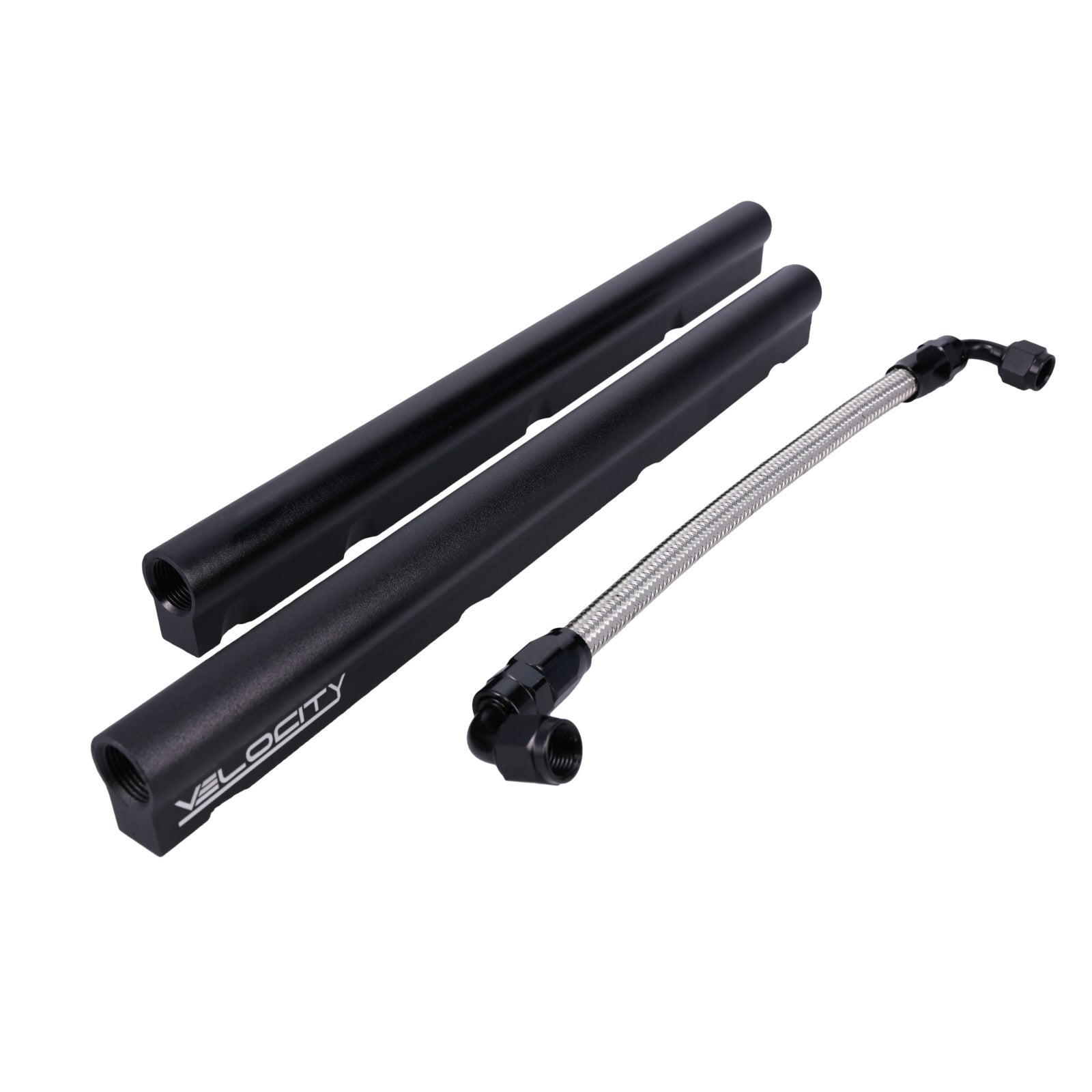 Fuel Rails; TSP Velocity Billet With Mid Pipe; OEM Style LS; Black