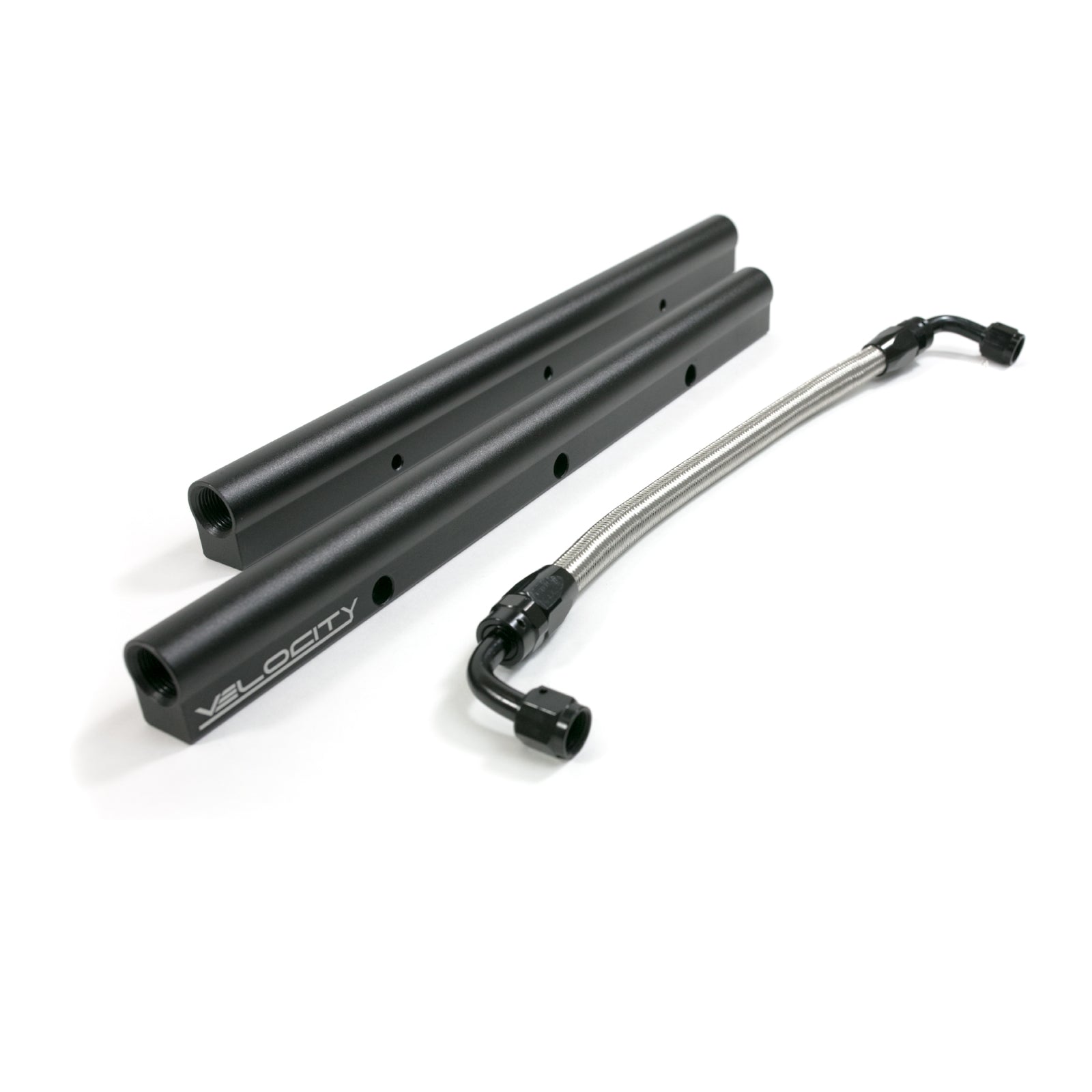 TSP Fuel Rails; TSP Velocity Billet Aluminum With Mid Pipe; LS7; Black