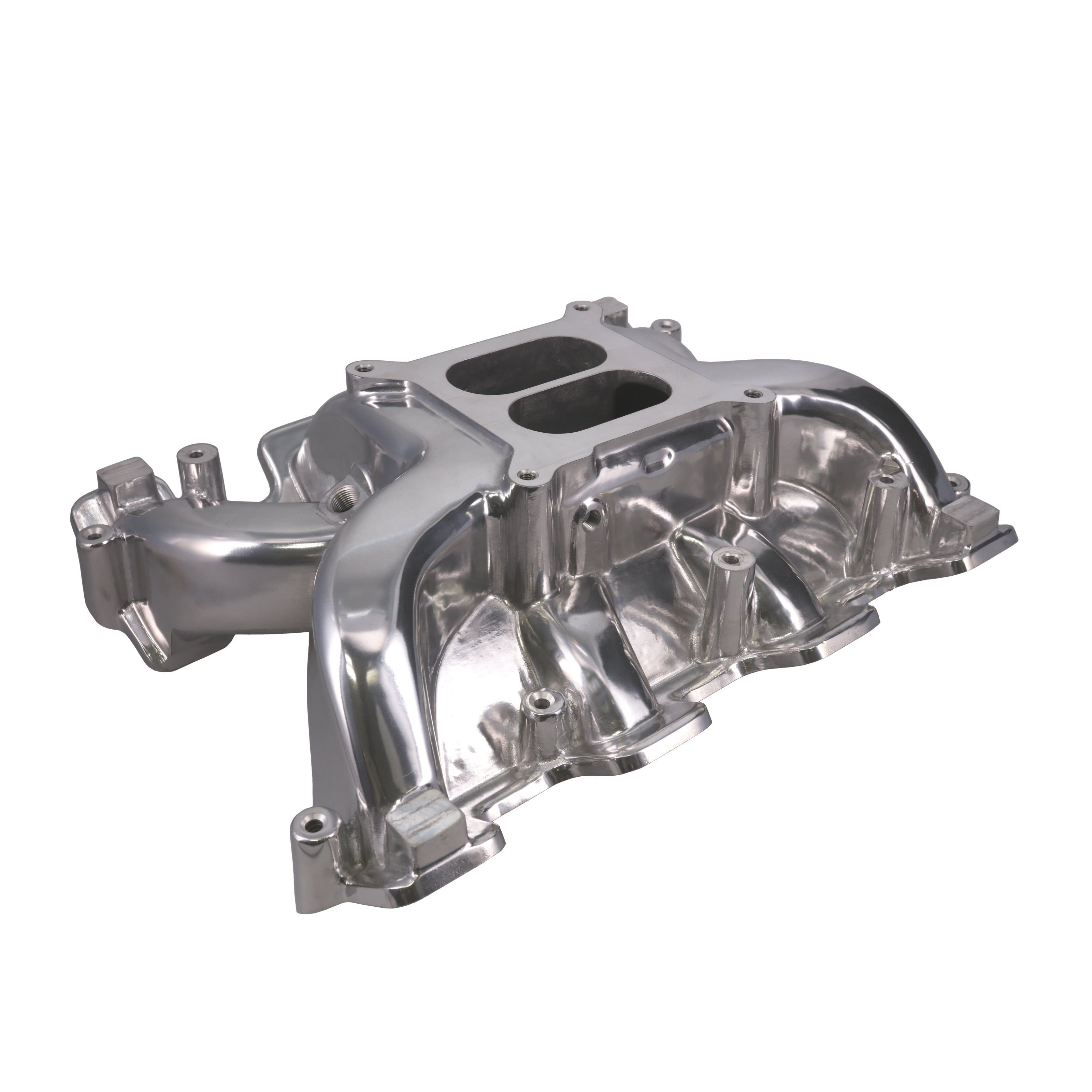 TSP GM LS Cathedral Port Carbureted Dual Plane Polished Aluminum Intak