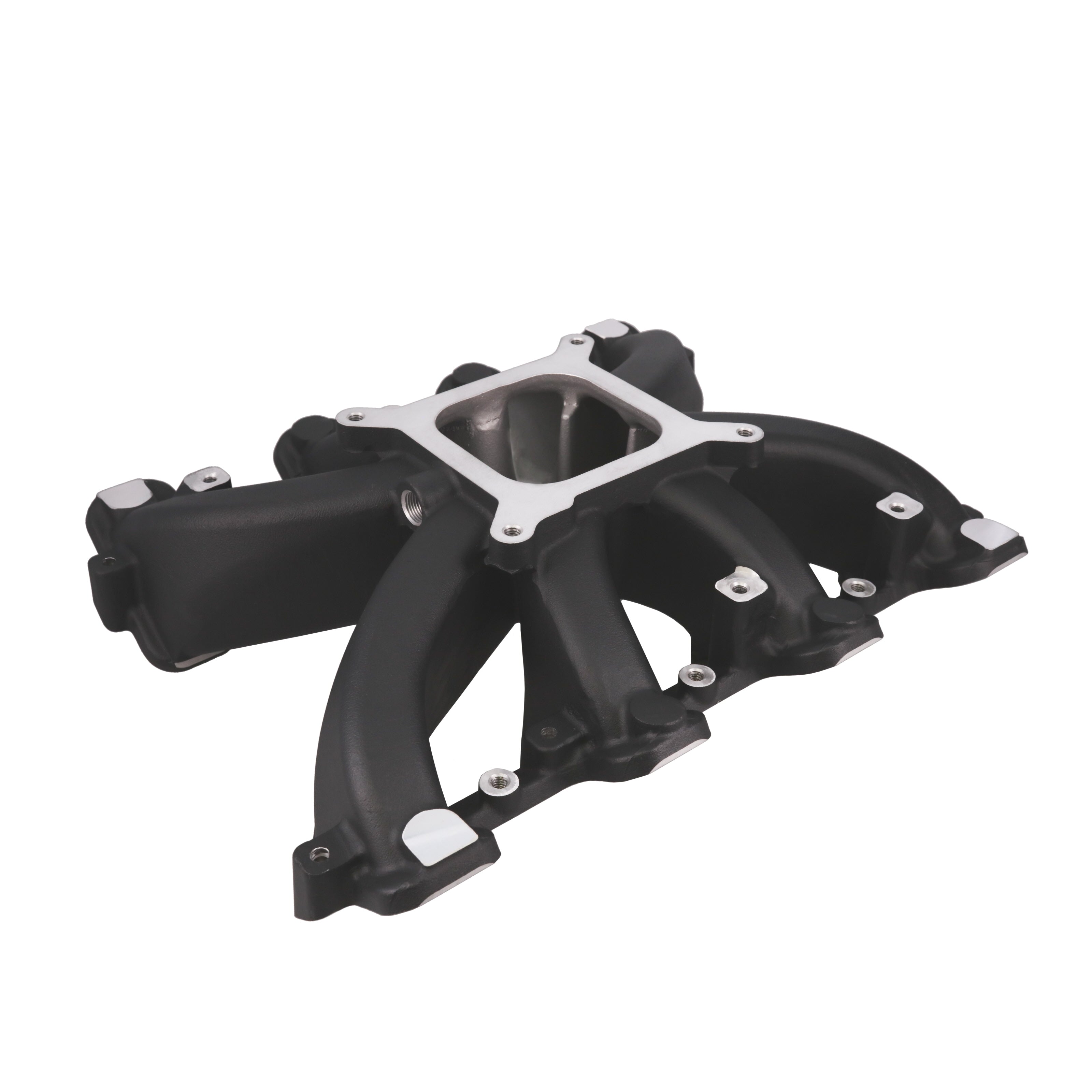 TSP GM LS Cathedral Port Carbureted Single Plane Black Aluminum Intake