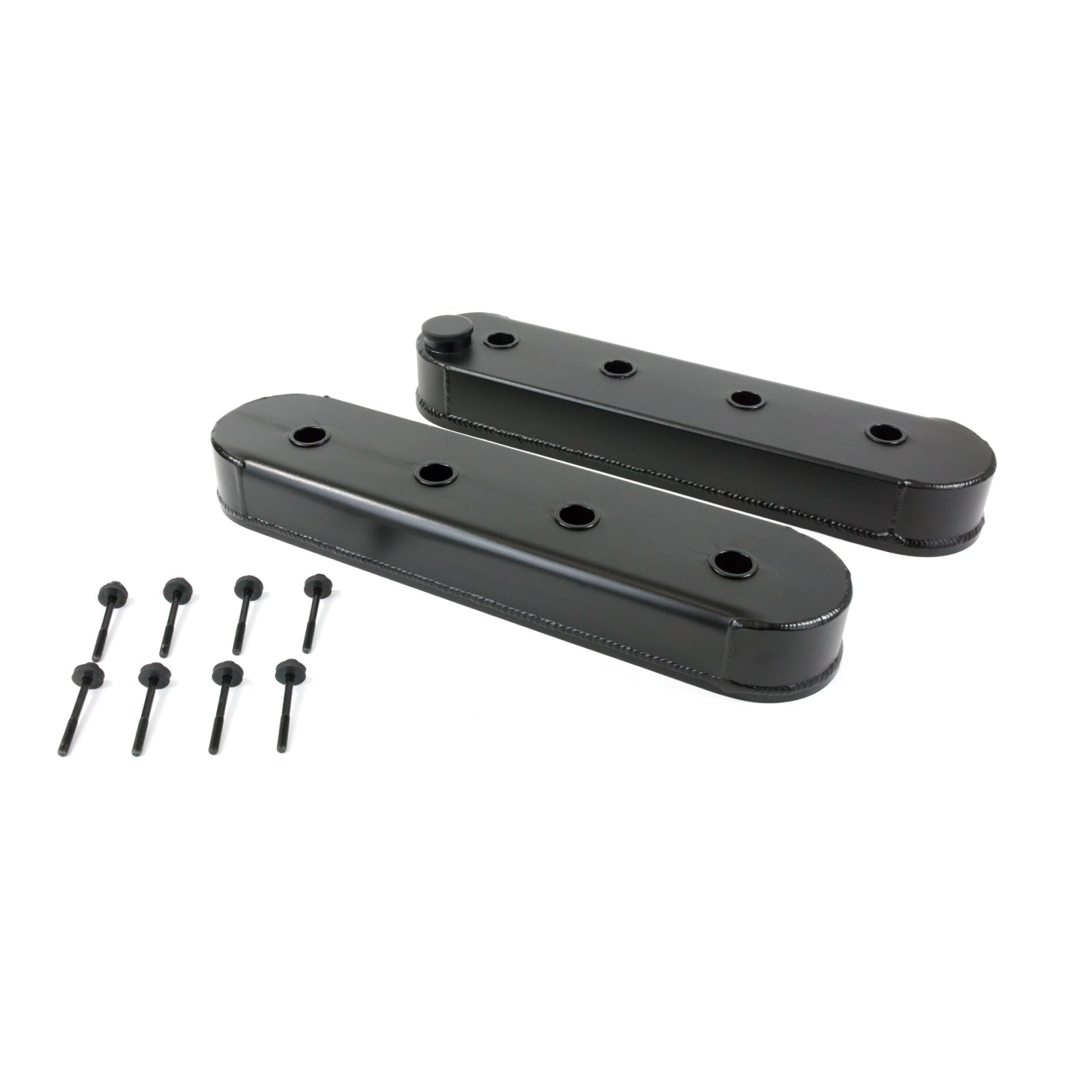 TSP Valve Covers; Fab. Alum.; Wthout Coil Mounts LSX; Black
